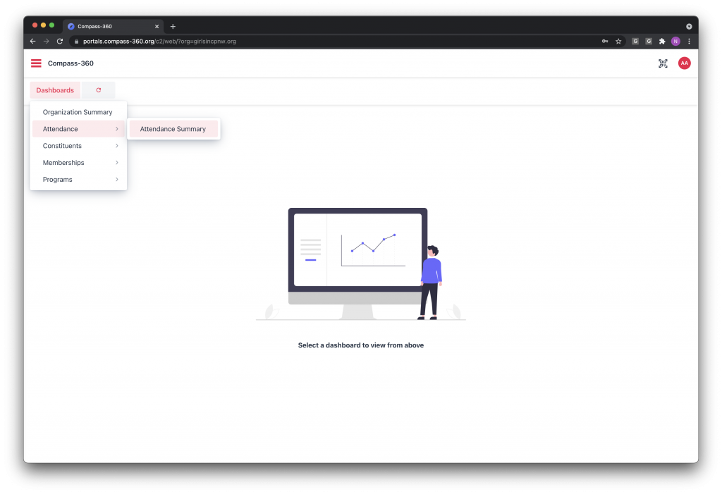 Home Page Dashboard – Girls Inc Participant Management System Knowledgebase